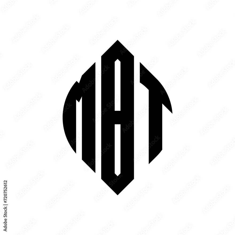 MBT circle letter logo design with circle and ellipse shape. MBT ...