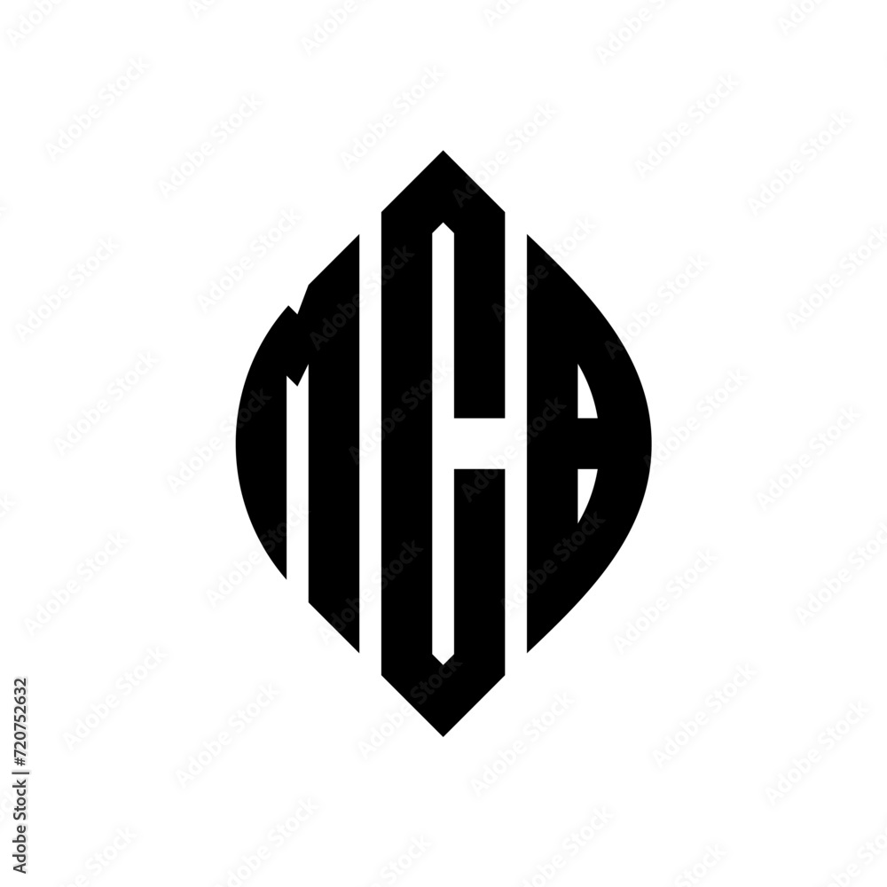 MCB circle letter logo design with circle and ellipse shape. MCB ...