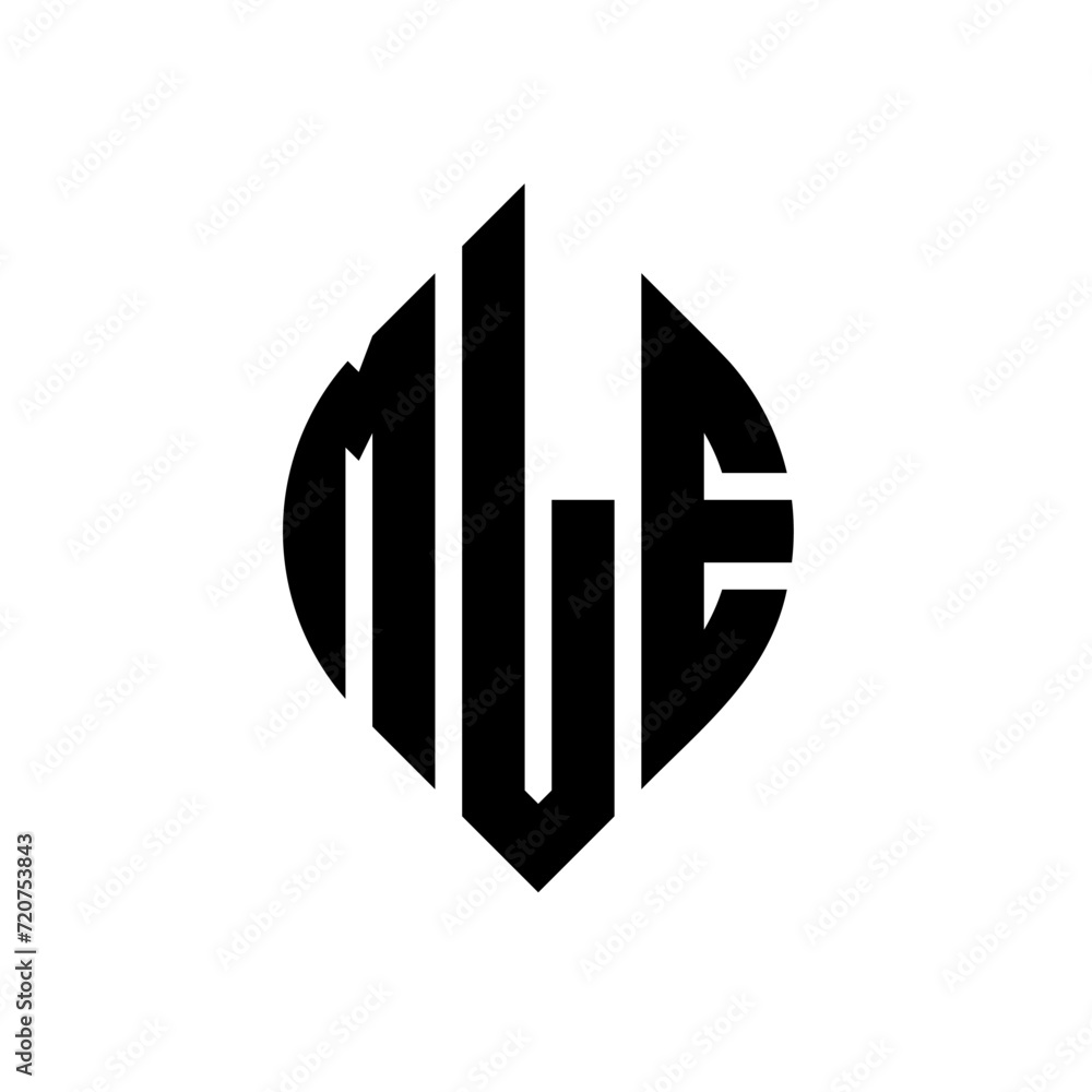 MLE circle letter logo design with circle and ellipse shape. MLE ...