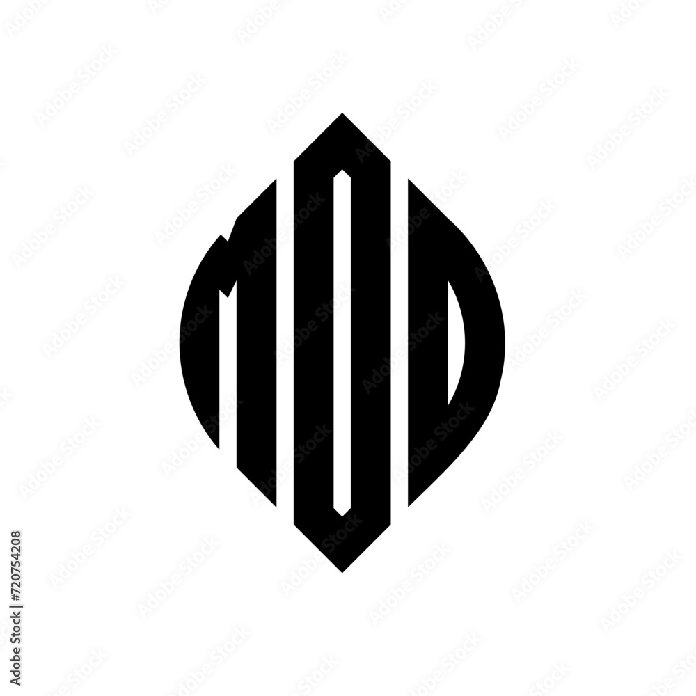 MOD circle letter logo design with circle and ellipse shape. MOD ...