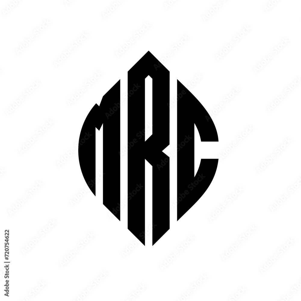Vecteur Stock MRC circle letter logo design with circle and ellipse ...