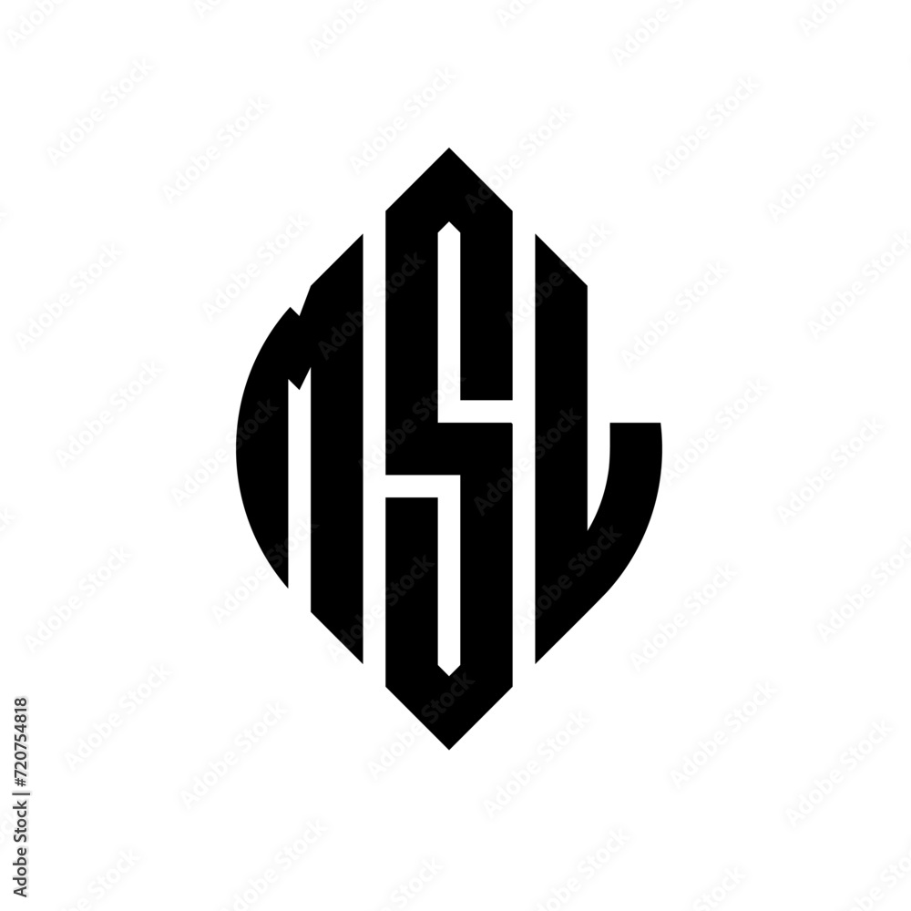 MSL circle letter logo design with circle and ellipse shape. MSL ...