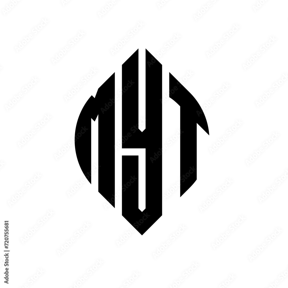 MYT circle letter logo design with circle and ellipse shape. MYT ...