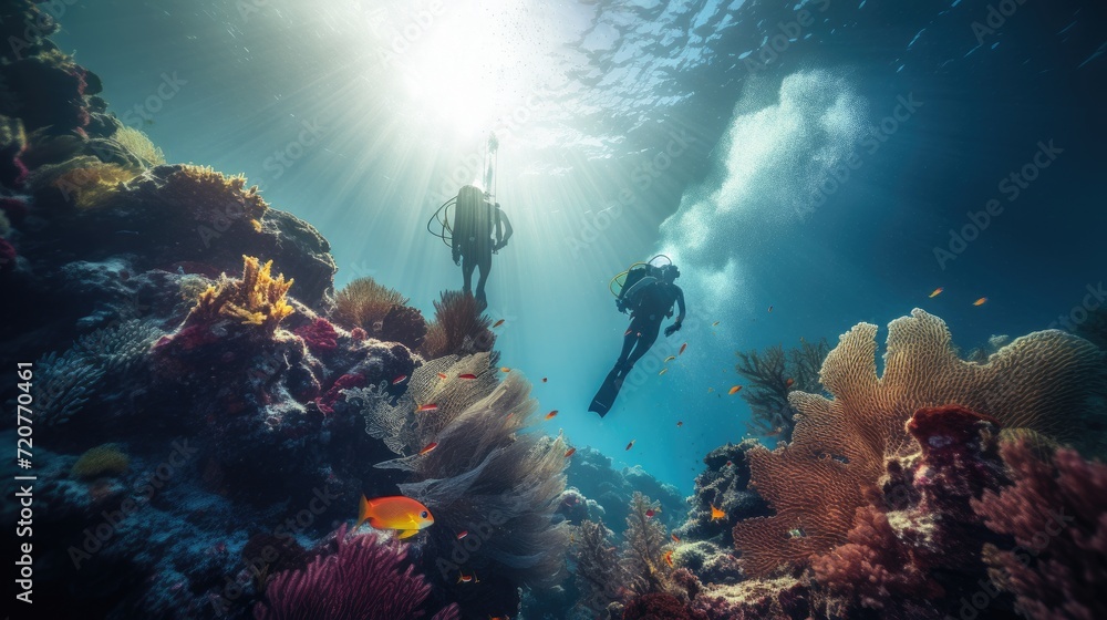 Diving in the ocean Stock Photo | Adobe Stock