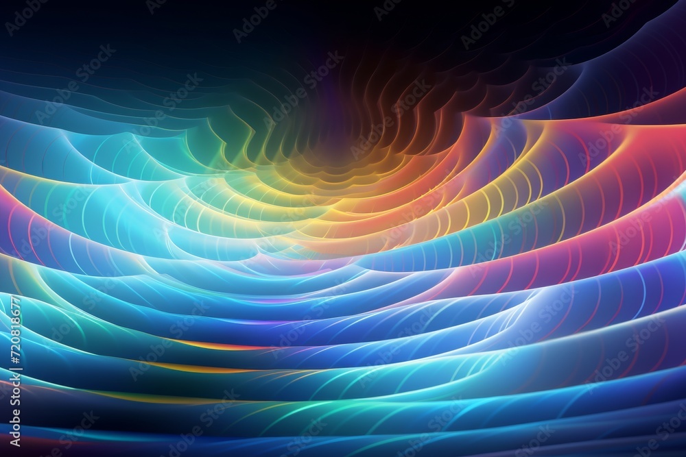 Graphic patterned background of seamless light waves and diffraction ...