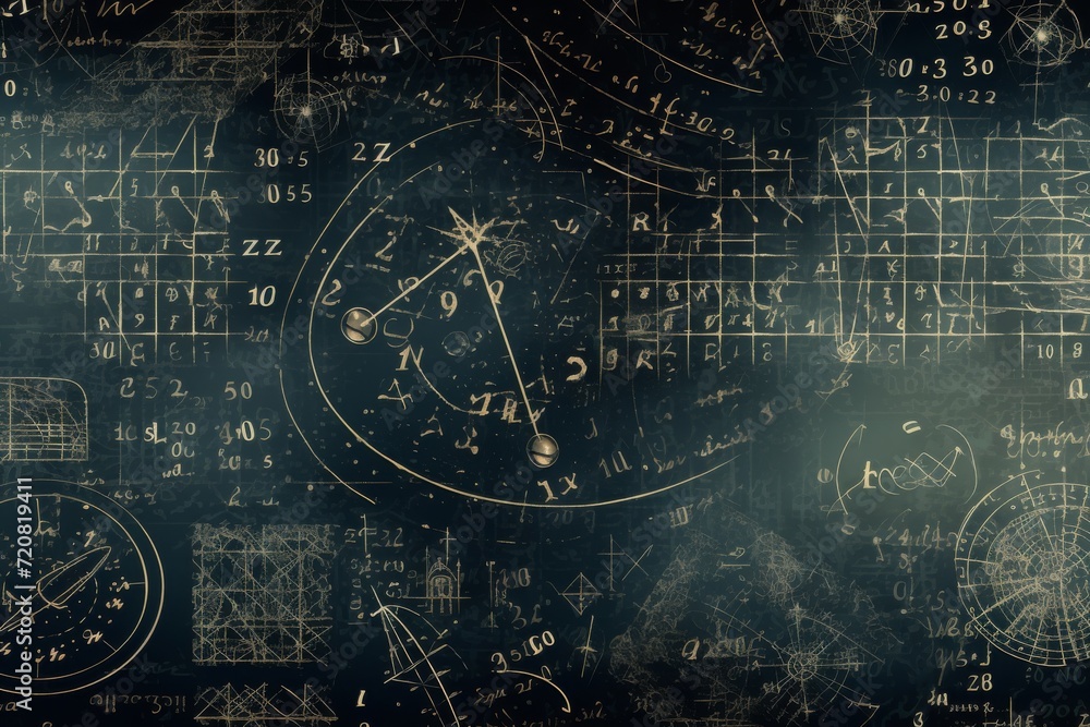 Graphic patterned background of seamless equations and mathematical ...