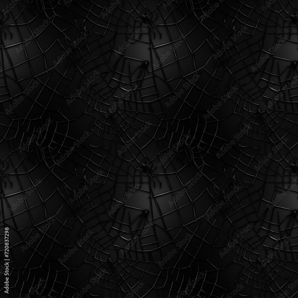 Black Creepy Seamless Pattern with Black Widow Spider, Dark Horror ...