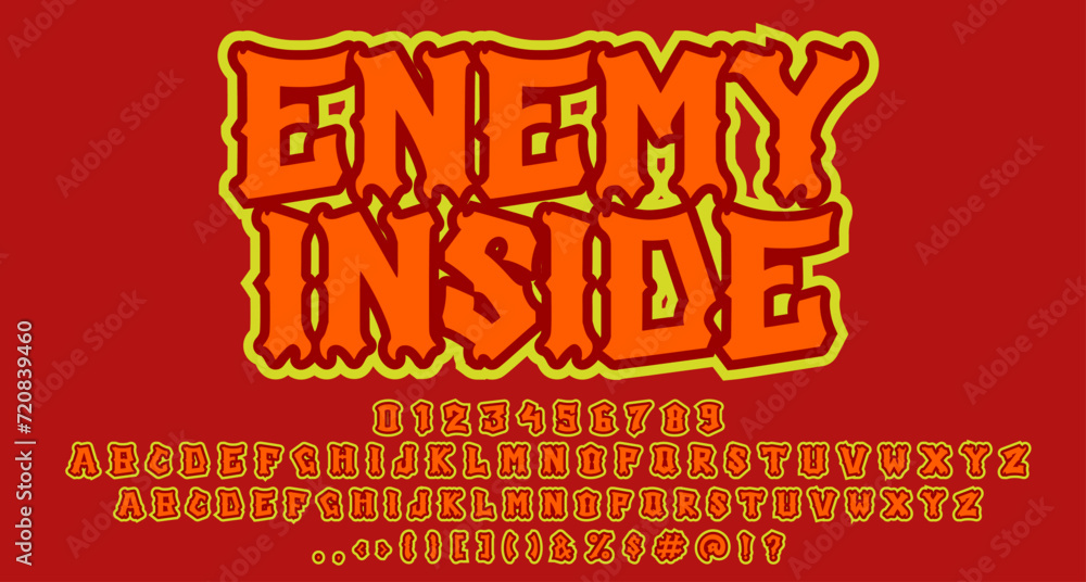 enemy inside font halloween Coloring text effect Alphabet Alphabet ...