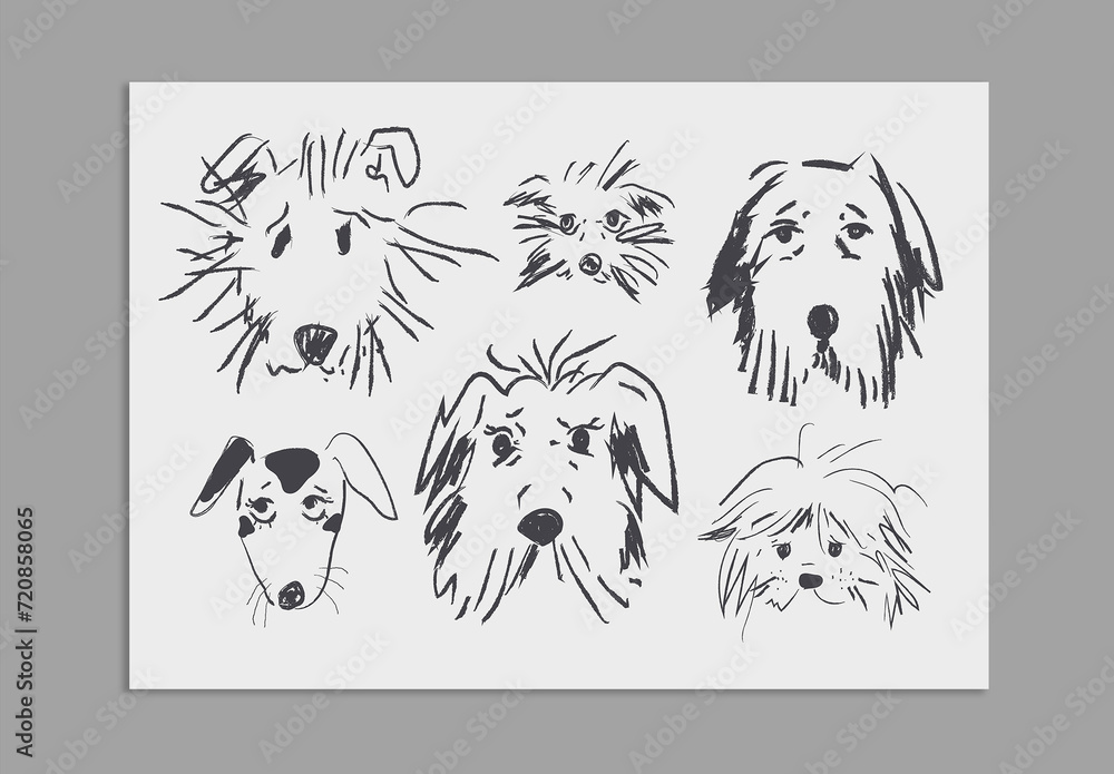 Poster With Cute Dogs Layout Stock Template | Adobe Stock