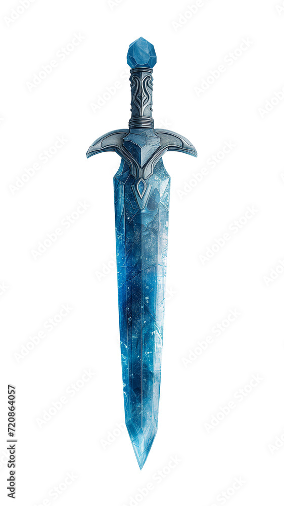 Fantasy enchanted crystal dagger isolated on transparent background ...