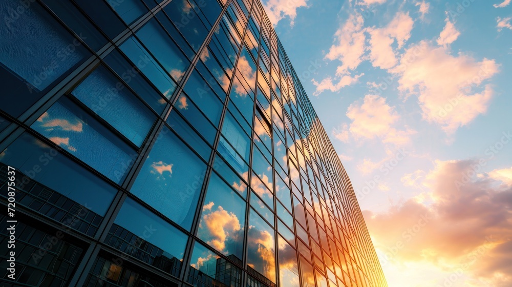 Modern office building or business center. High-rise window buildings ...