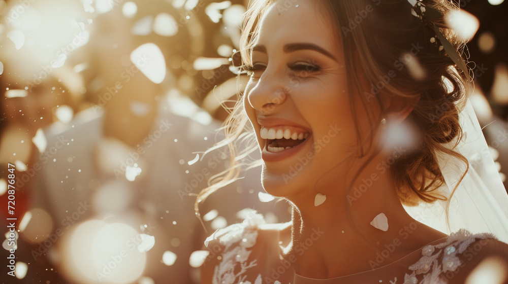 Candid photo of a young bride getting married on her wedding day ...