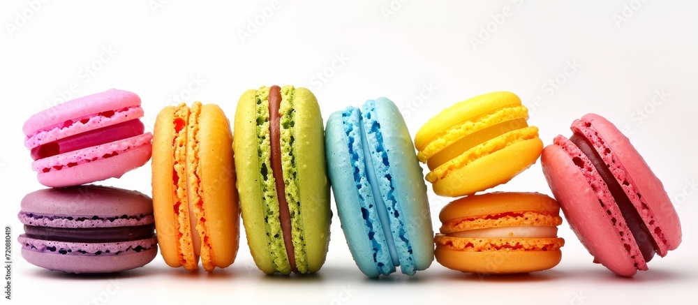 Colorful Macaron Stack on Isolated White Background - A Vibrant and ...