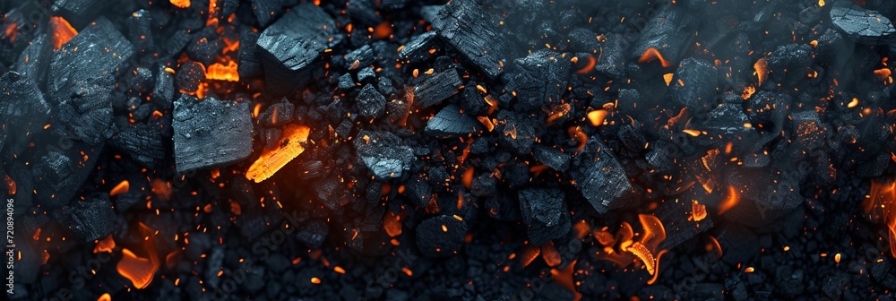Vibrant abstract background with glowing burning coals and flickering ...