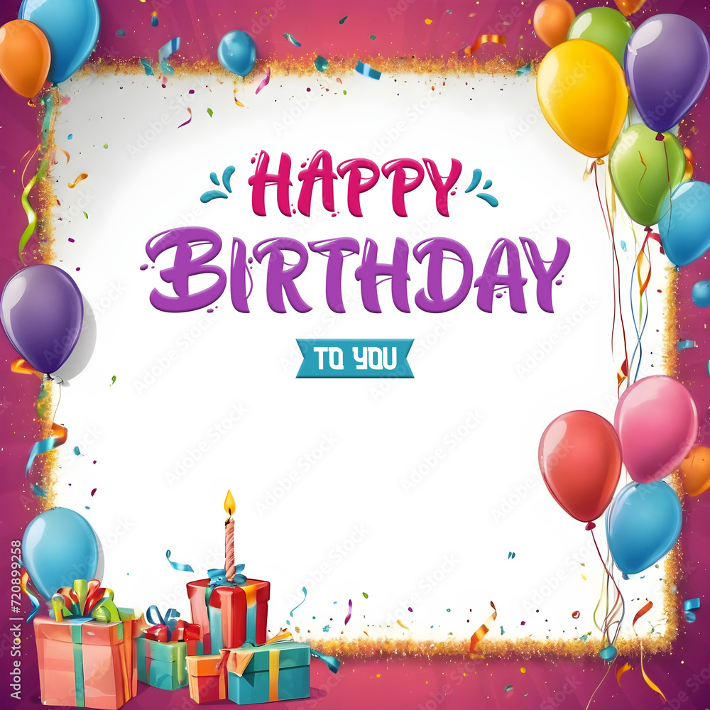 happy birthday invitation card for facebook and instagram social media ...