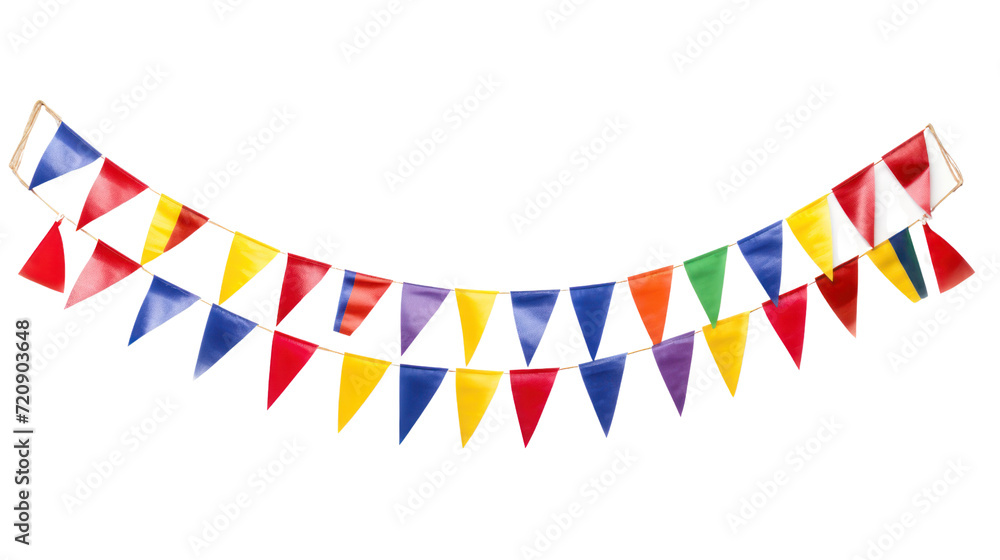 Colorful pennant chain isolated on transparent and white background.PNG ...