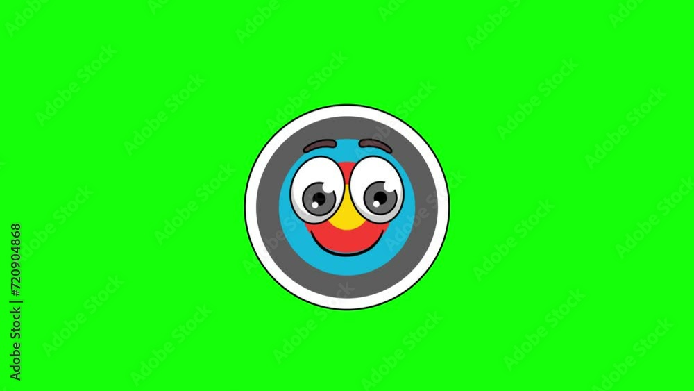 archery target emoticon emoji with a face savoring food, cartoon ...