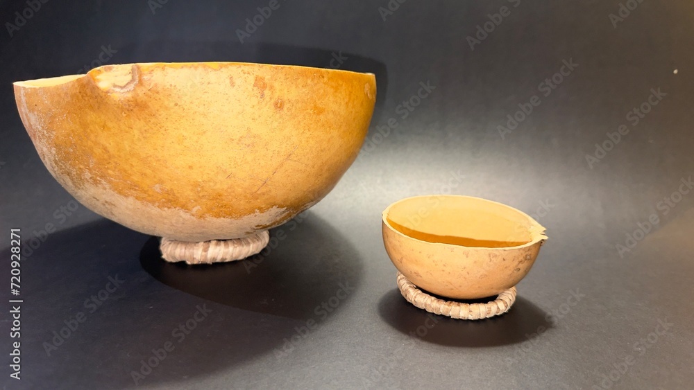 close-up of a typical container made from the fruit of the tecomate or ...