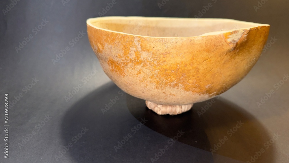 close-up of a typical container made from the fruit of the tecomate or ...