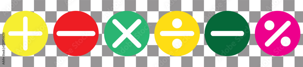 Basic mathematical symbol. Plus and minus icon set. Math symbol ...