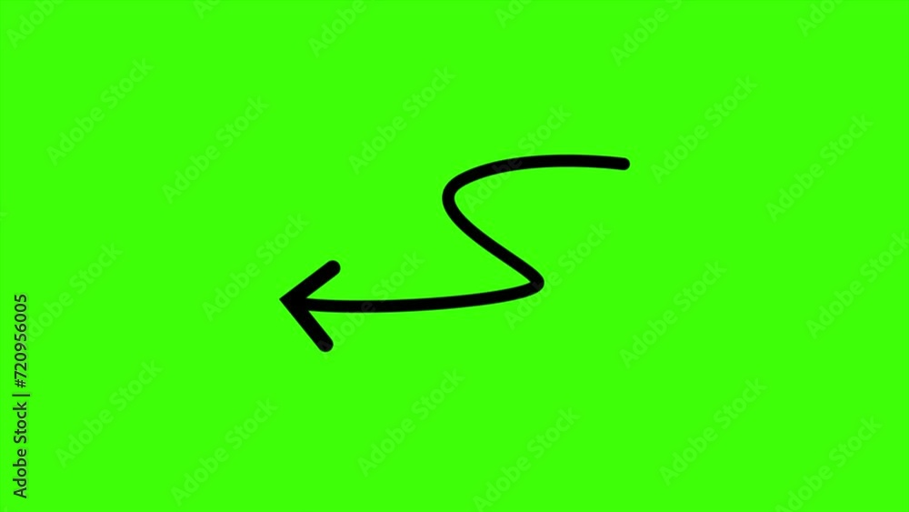 Arrows on green screen background. black arrows, 4K animation Stock ...