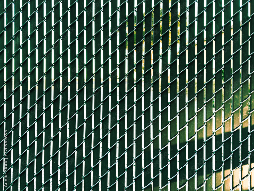 a backyard security fence chain link slats plastic linked mesh rows ...