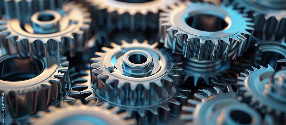 Fototapeta Mastering the Art of Perfectly Aligned Gears, Nuts, and ...