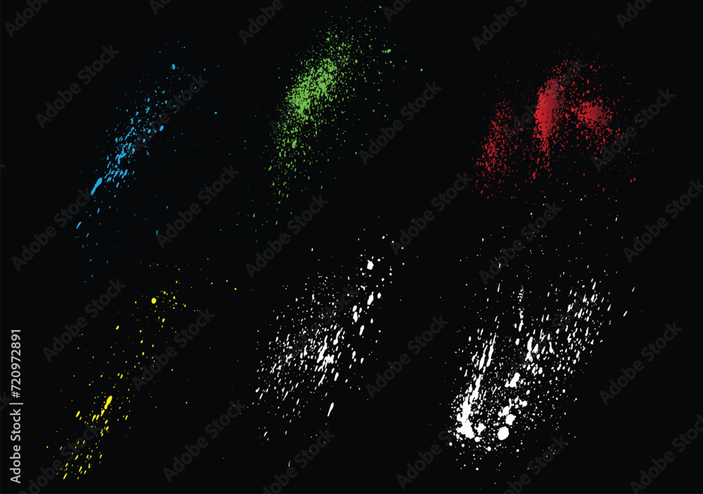 Set of isolated hand-painted colorful brush stroke horror blood ...