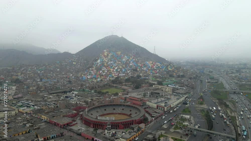 Lima's allure from above: Drone captures Cerro Sant Cristobal on the ...