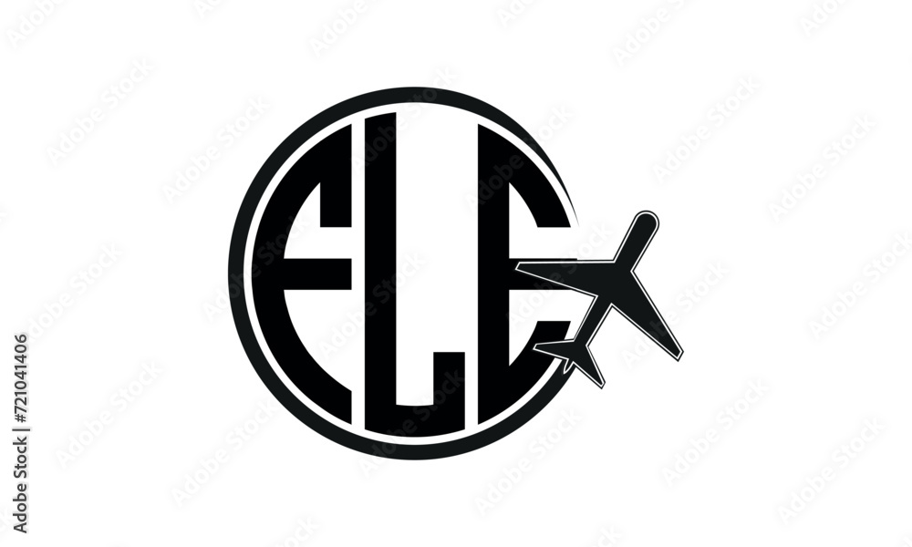 FLE three initial letter circle tour & travel agency logo design vector ...