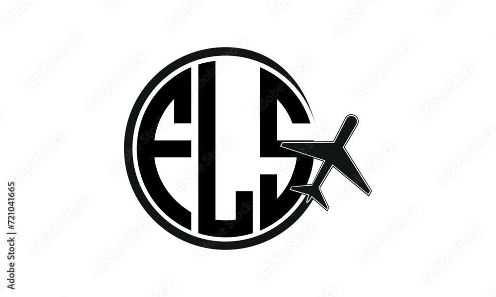 FLS three initial letter circle tour & travel agency logo design vector ...