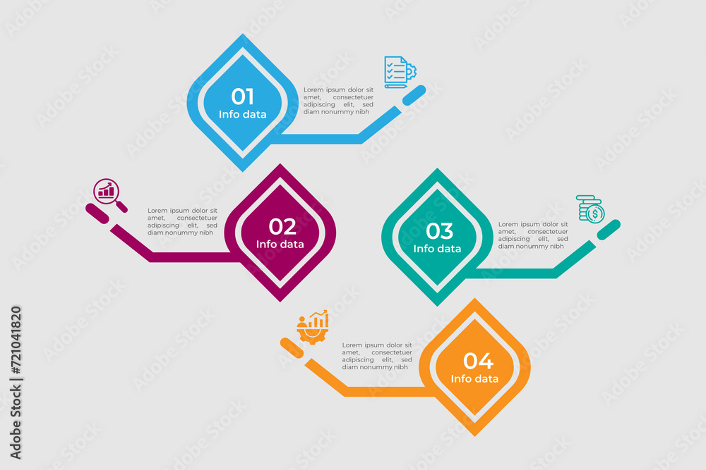Vector set of infographic elements for numbering labels of the steps of ...