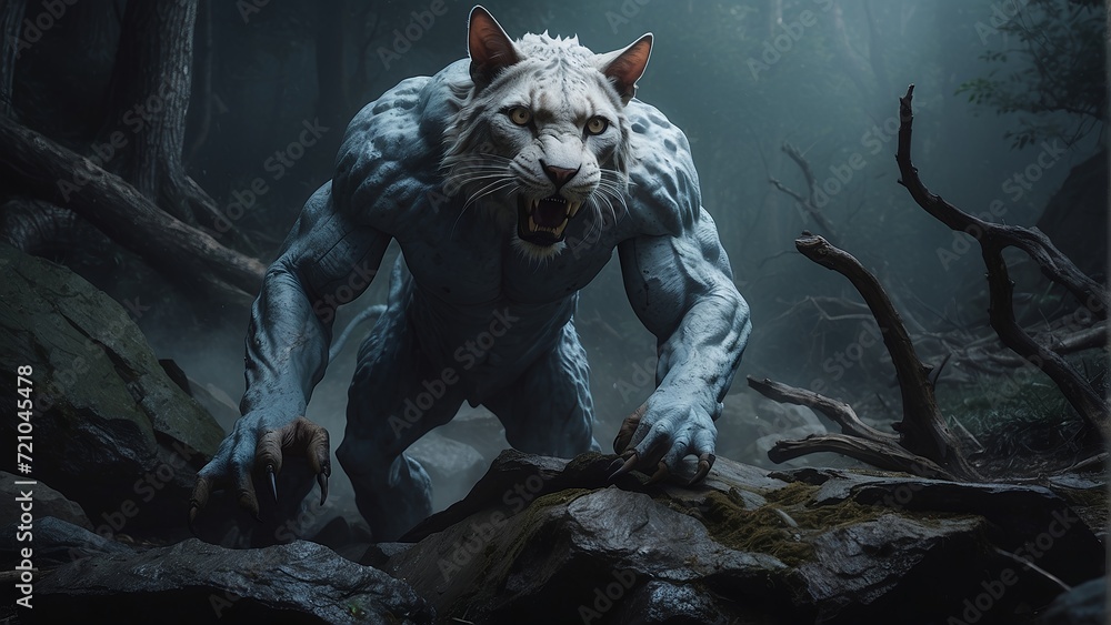 high contrast a mythological creature Wampus Stock Illustration | Adobe ...