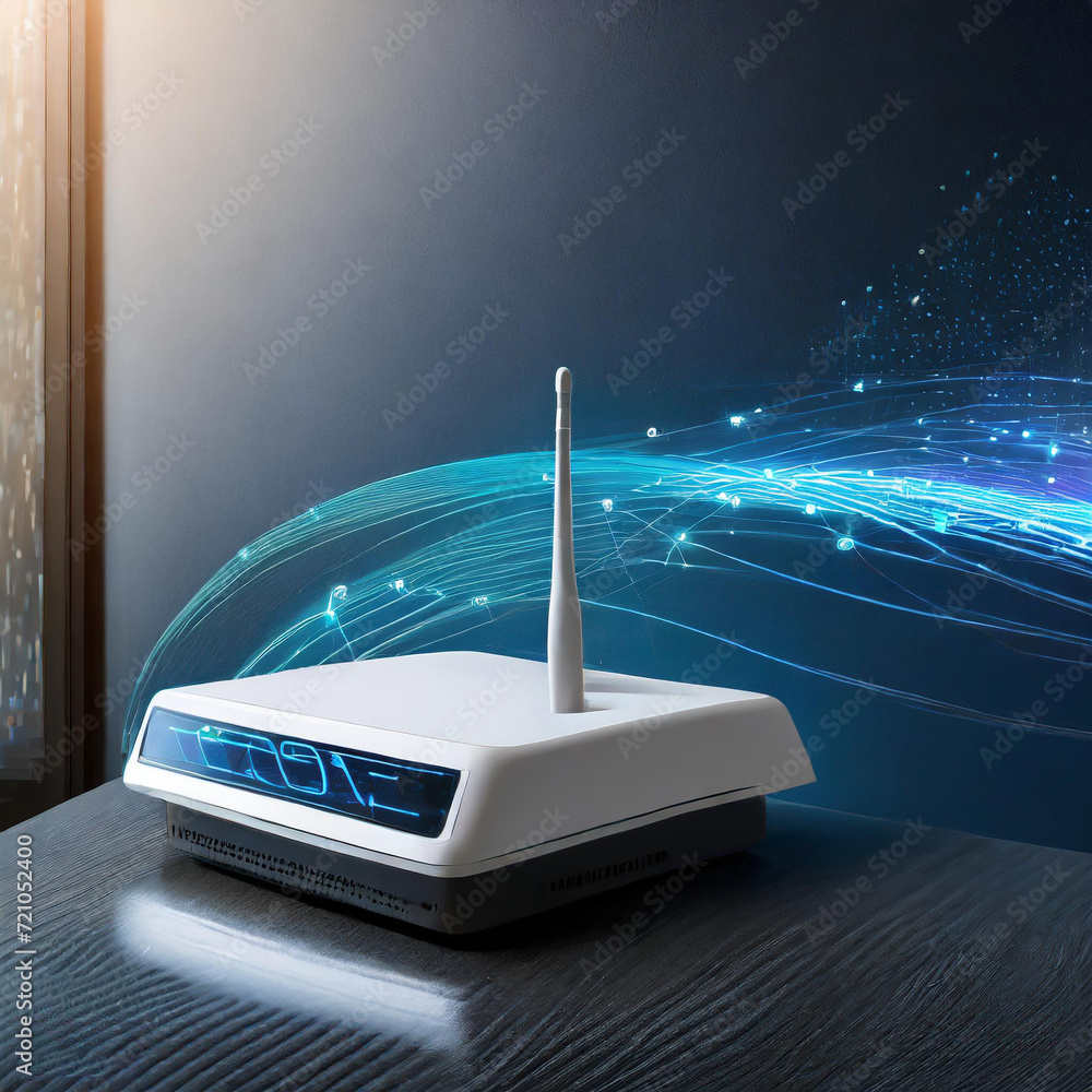Modern high speed 5g next generation router home secure network and ...