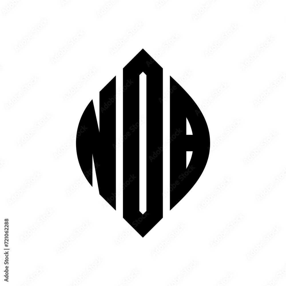 NDB circle letter logo design with circle and ellipse shape. NDB ...