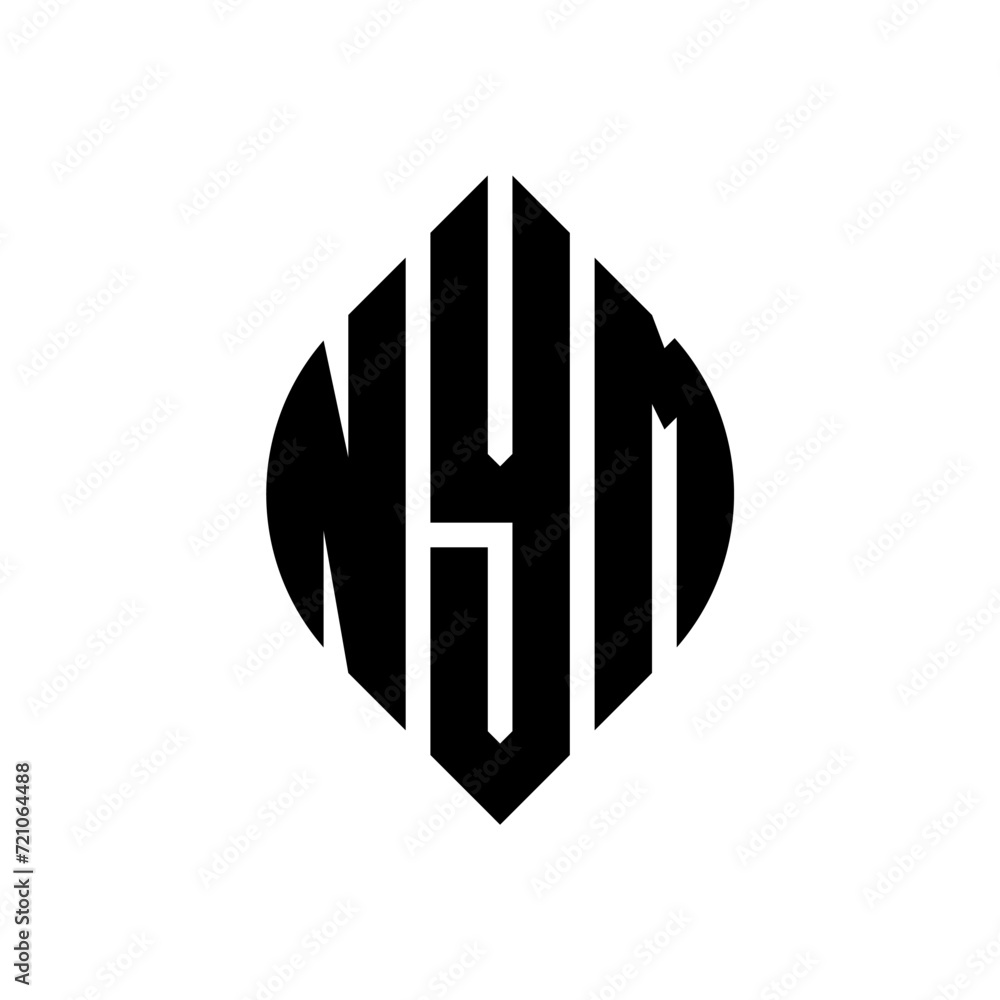 NYM circle letter logo design with circle and ellipse shape. NYM ...