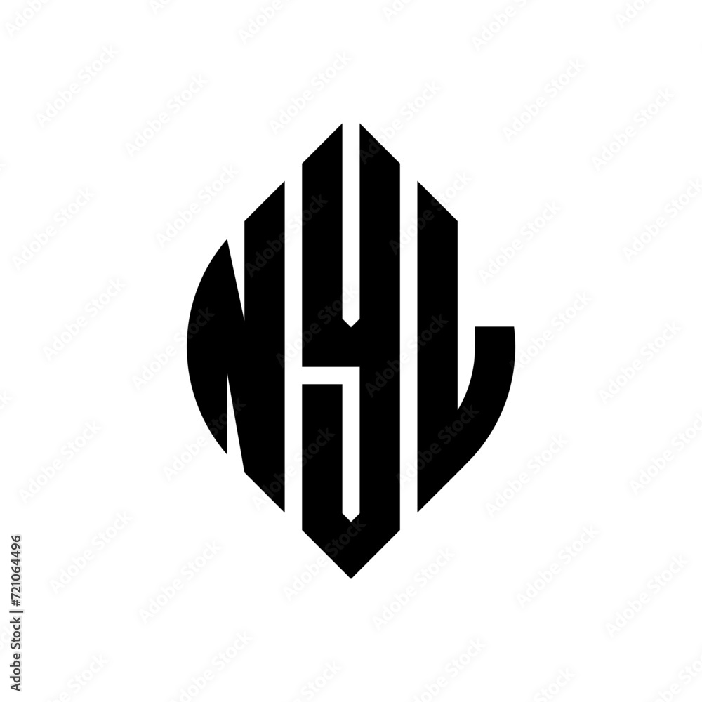 NYL circle letter logo design with circle and ellipse shape. NYL ...