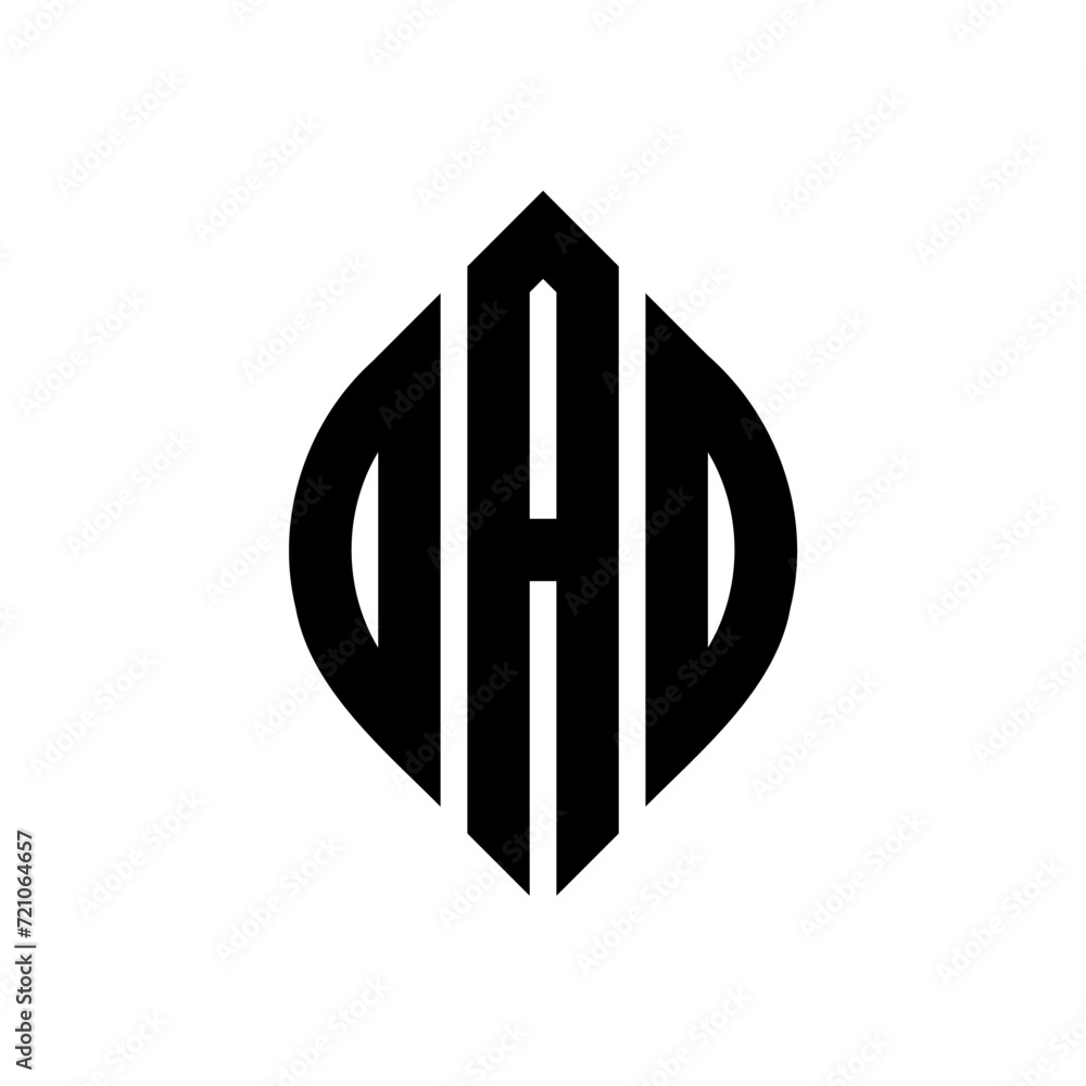 OAD circle letter logo design with circle and ellipse shape. OAD ...