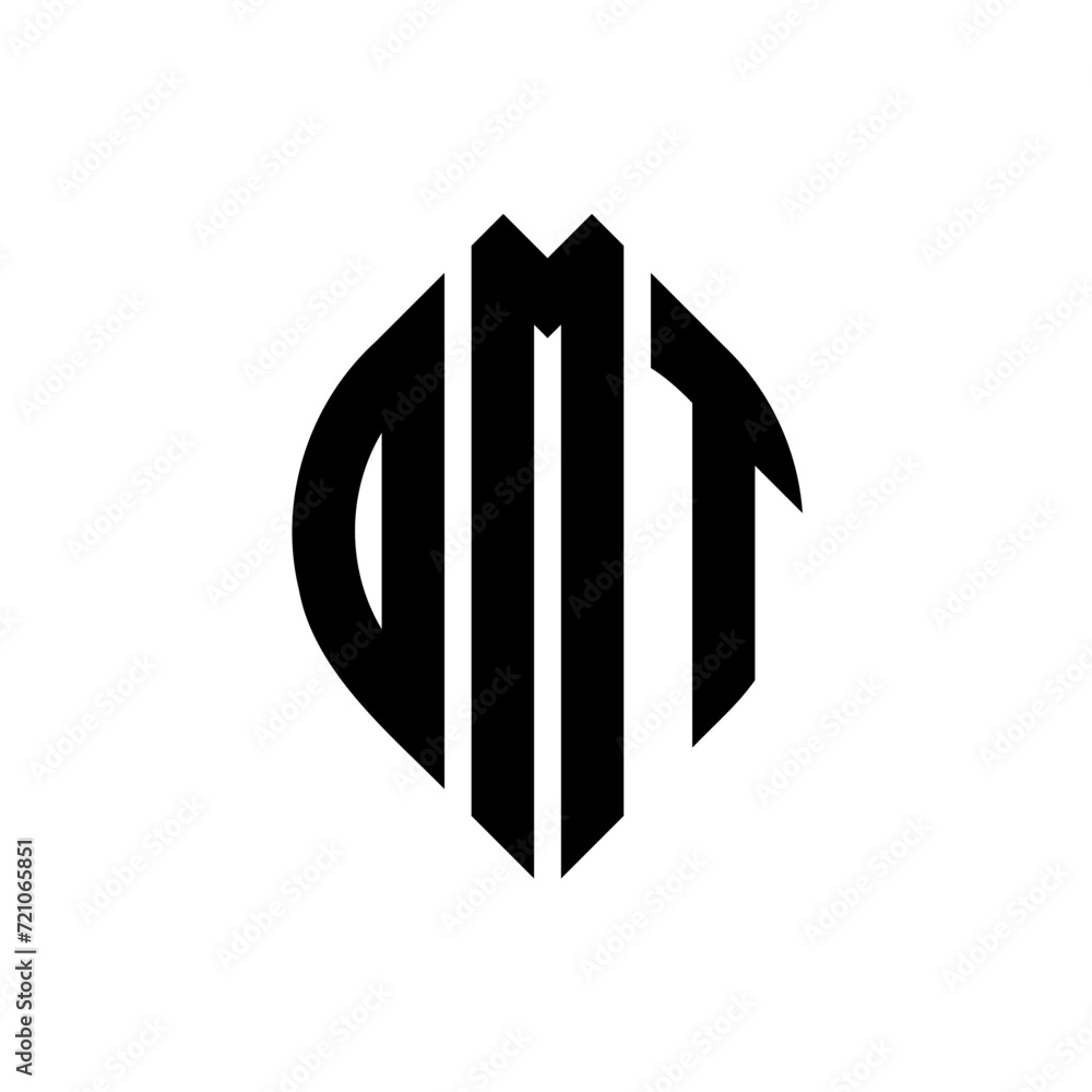 OMT circle letter logo design with circle and ellipse shape. OMT ...