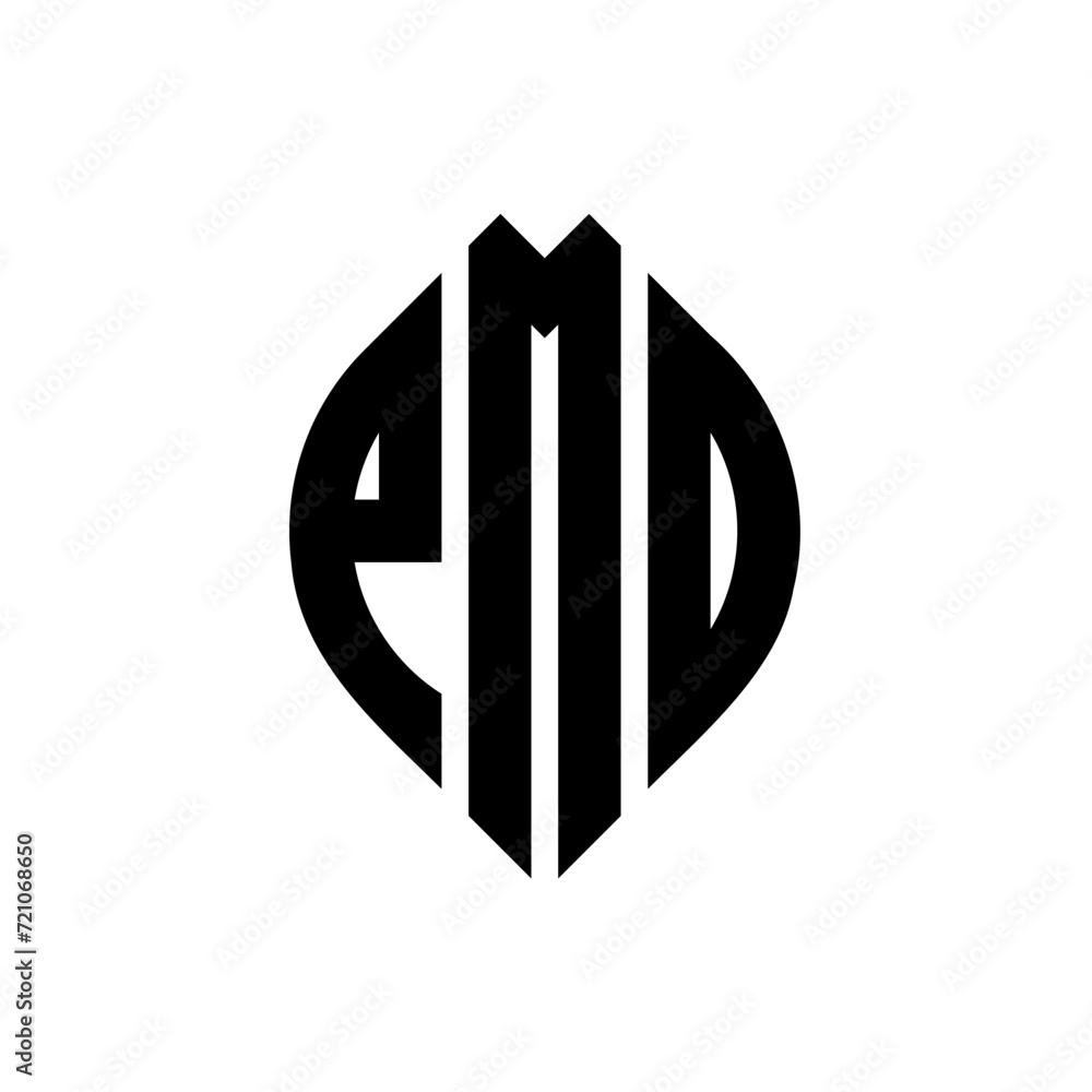 PMD circle letter logo design with circle and ellipse shape. PMD ...