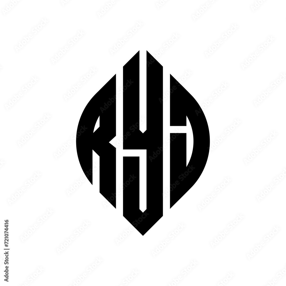 RYJ logo. RYJ letter. RYJ letter logo design. Initials RYJ logo linked ...