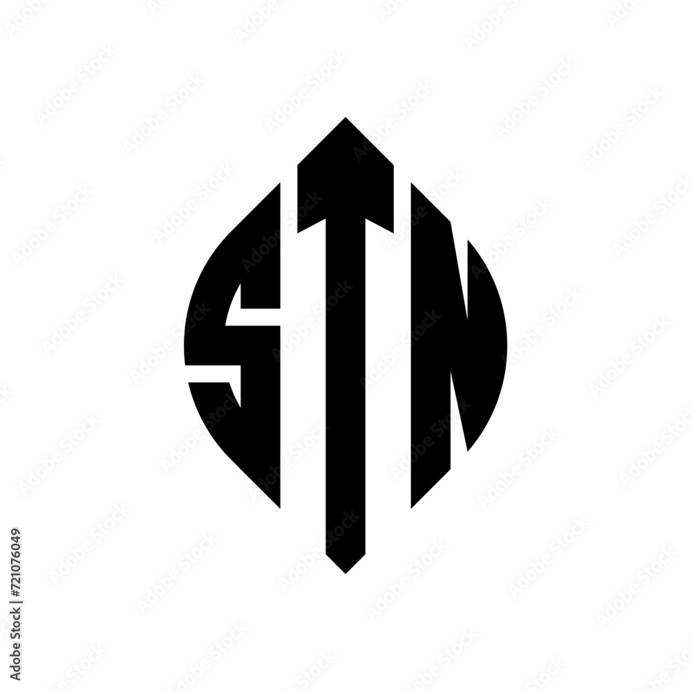 STN circle letter logo design with circle and ellipse shape. STN ...