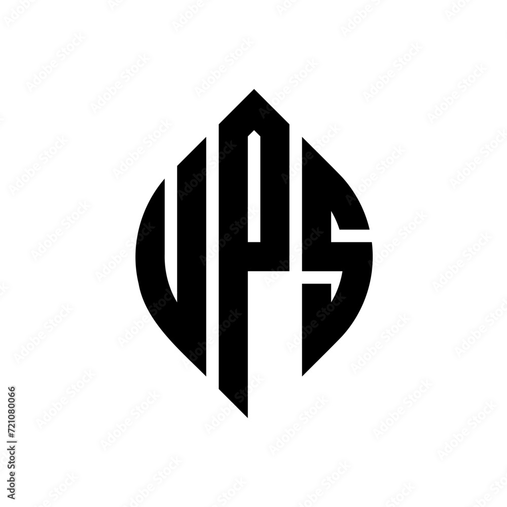 UPS circle letter logo design with circle and ellipse shape. UPS ...