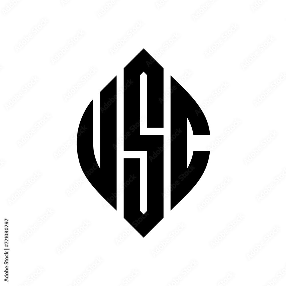 USC circle letter logo design with circle and ellipse shape. USC ...