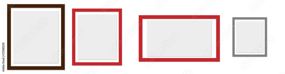 Couple picture photo frames mockup, wall presentation, black and white ...