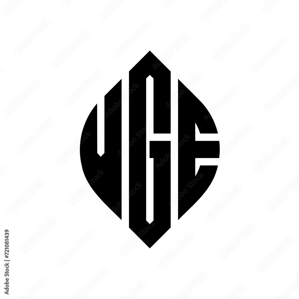 VGE circle letter logo design with circle and ellipse shape. VGE ...