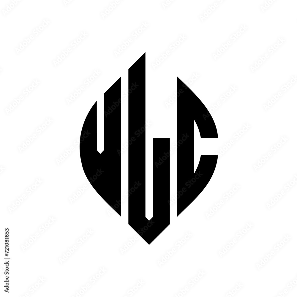 VLC circle letter logo design with circle and ellipse shape. VLC ...