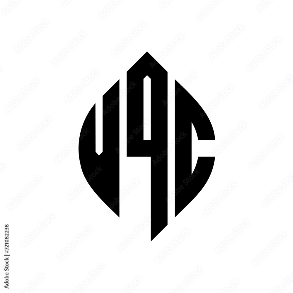 VQC circle letter logo design with circle and ellipse shape. VQC ...