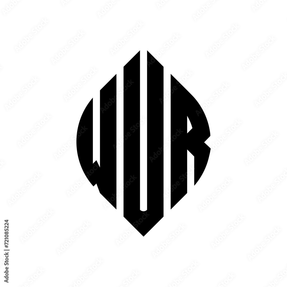WUR circle letter logo design with circle and ellipse shape. WUR ...