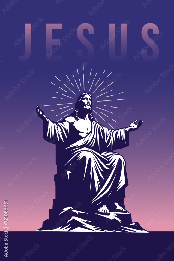 Jesus Christ Backdrop, Poster, Wallpaper Vertical Art Design Vector ...